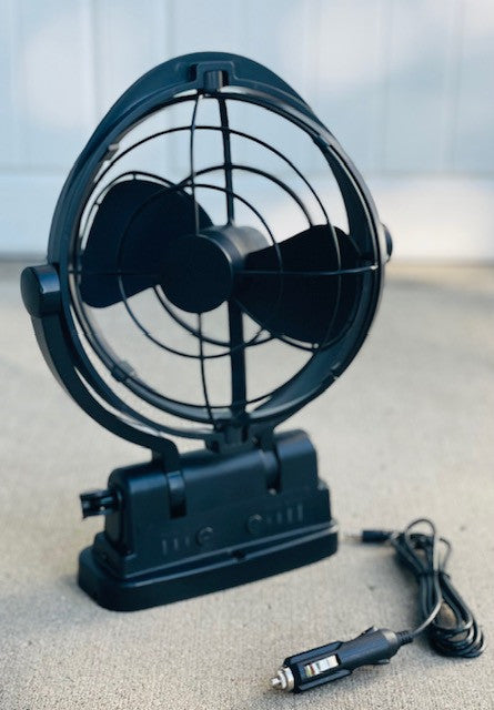 Tyson Trail 7" Gimbaled Fan | 12V/24V 3-Speed Fan for RV & Fish House ...